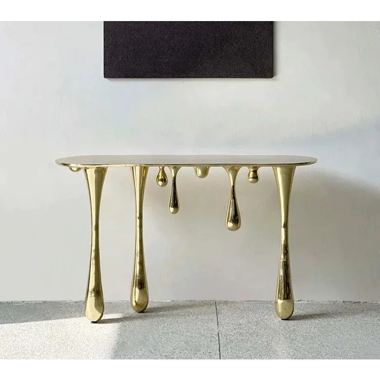 Luxury Gold Drip Console Table – Sculptural Modern Art Furniture ...
