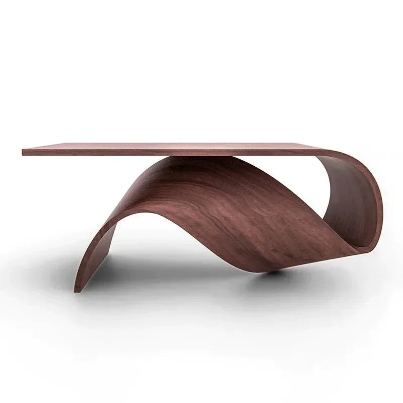 Modern Sculptural Coffee Table in Curved Wood Design | Luxury Office ...