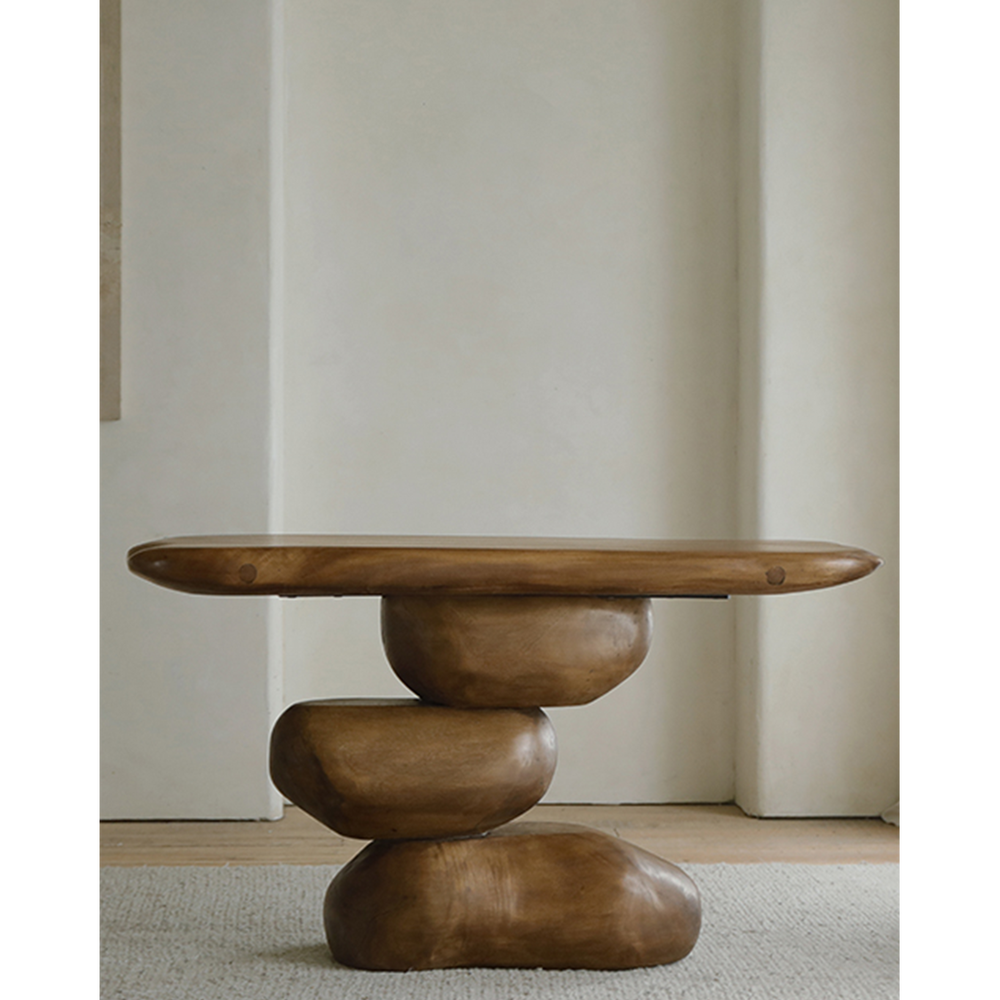 Rustic Solid Wood Console Table, Organic Modern Design Entryway Table